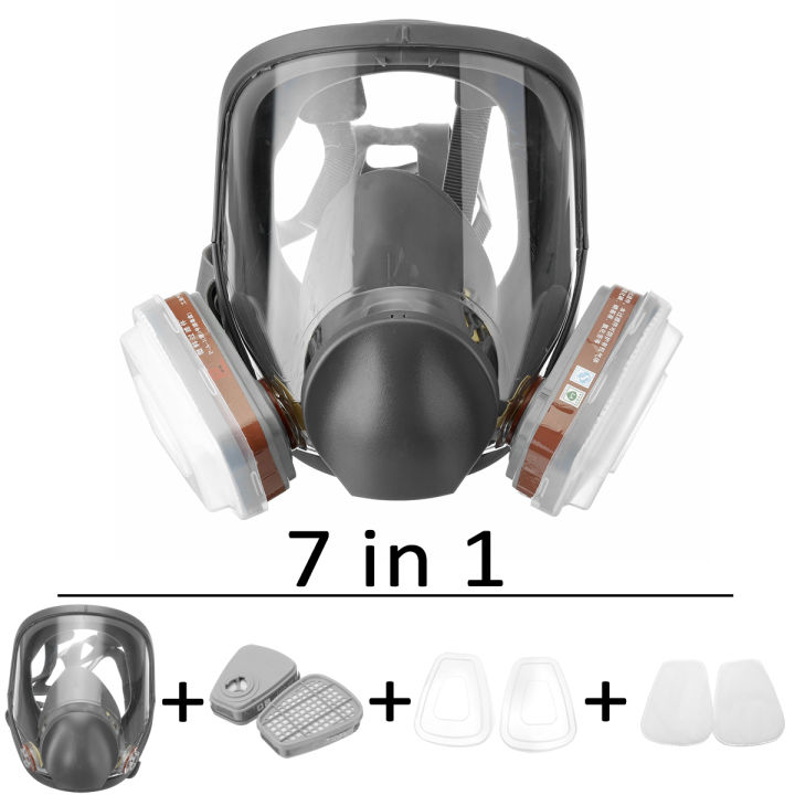 7 in 1 6800 Gas Mas Large View Full Face Facepiece Respirator For ...