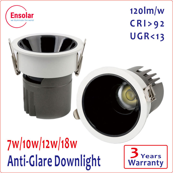 Ensolar 10W/12W Super Bright Anti-Glare COB LED Down Lights Spotlight ...