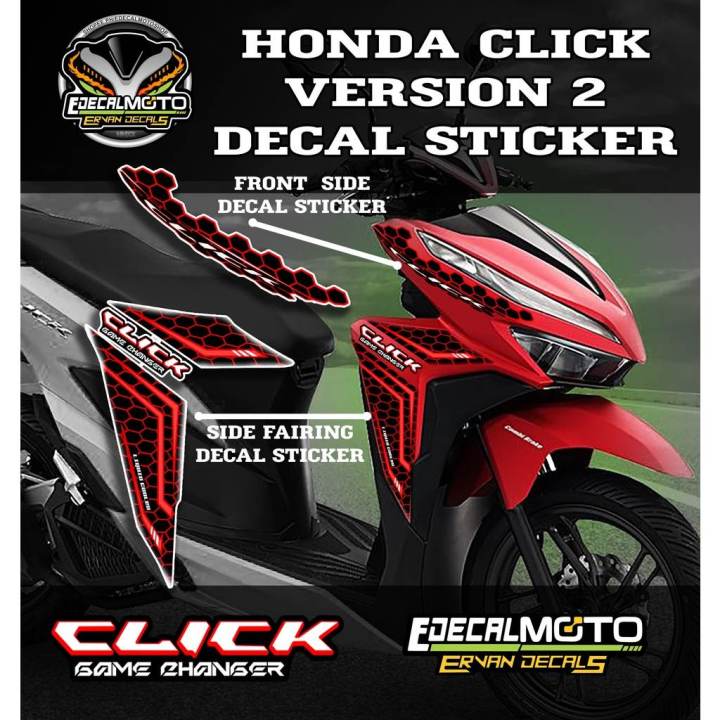 FRONT SIDE VINYL DECALS STICKER FOR HONDA CLICK 125i/150i v2 | Lazada PH