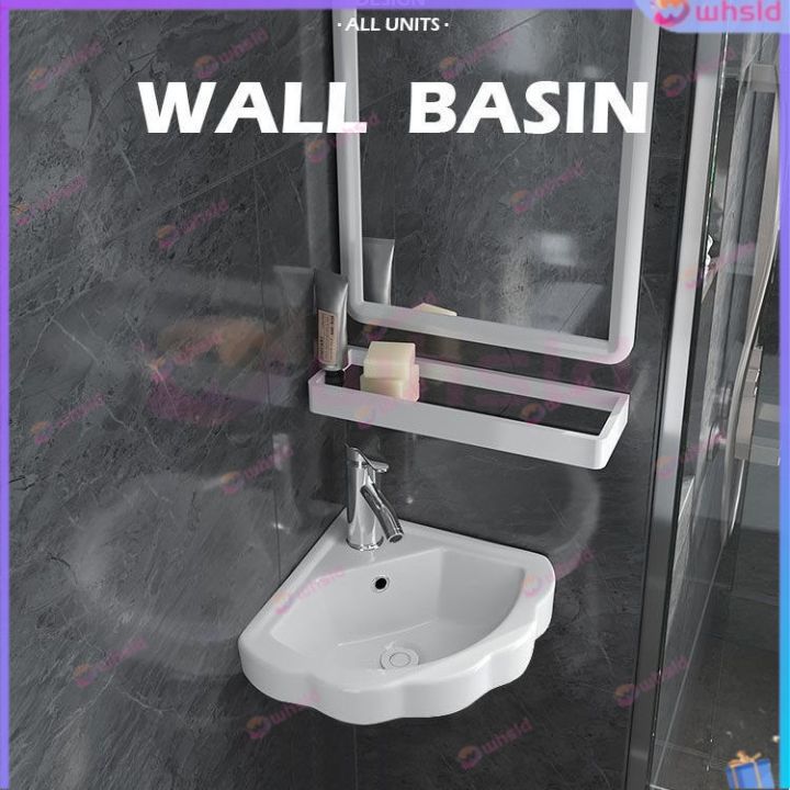[udongben]Triangle Wash Basin Wall-Mounted Small Apartment Corner ...