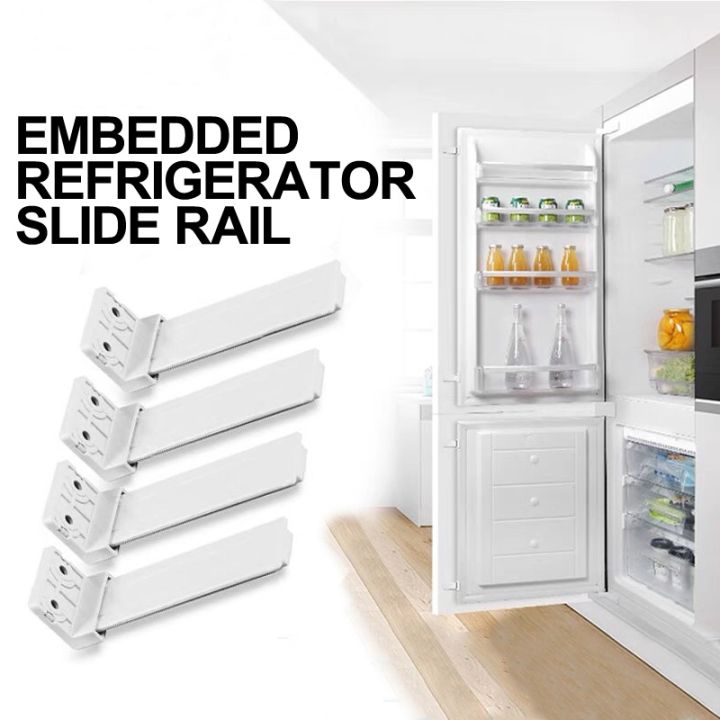 1 4Set Integrated Fridge Door Plastic Mounting Bracket Fixing Slide Kit ...