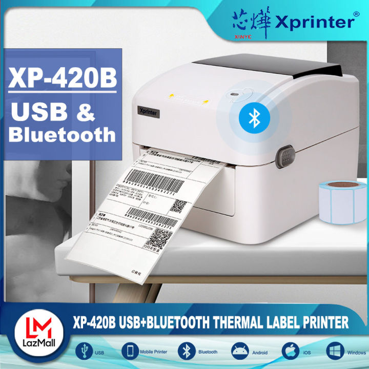 Xprinter XP-420B Thermal Sticker (BLUETOOTH +USB ONLY)Barcode Printer Express Electronic Label ...