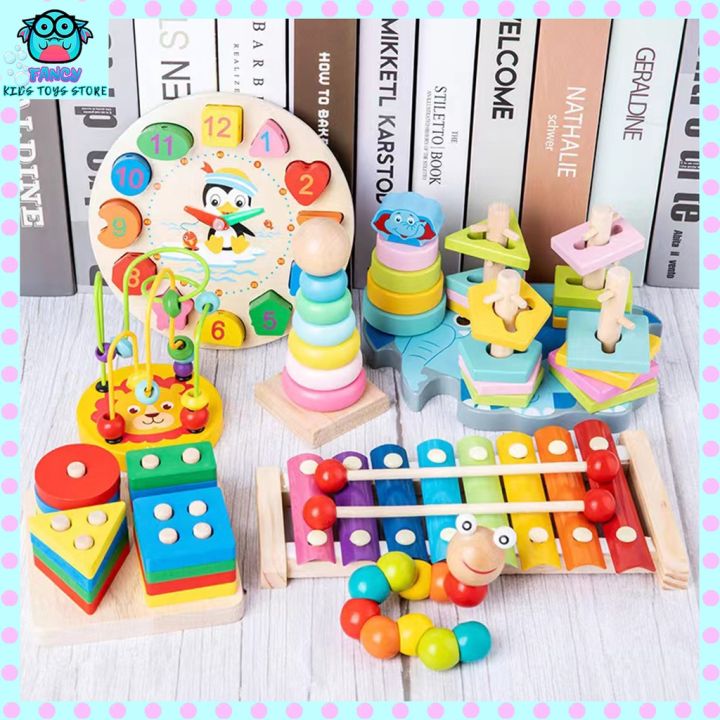 FANCY Wooden Educational Fidget Toys Kids Early Learning Montessori ...