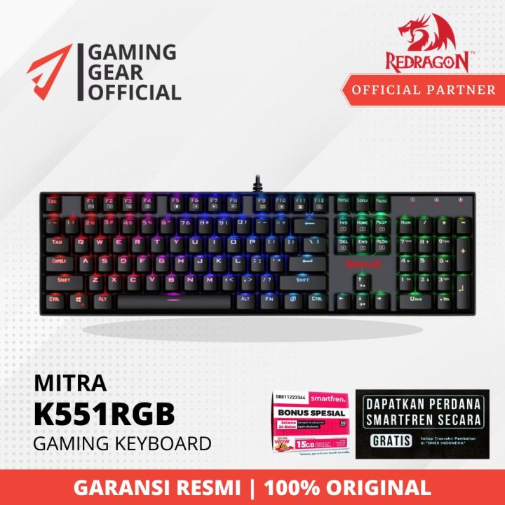 [100% ORI] Redragon MITRA - K551 Gaming Keyboard Mechanical | Lazada Indonesia