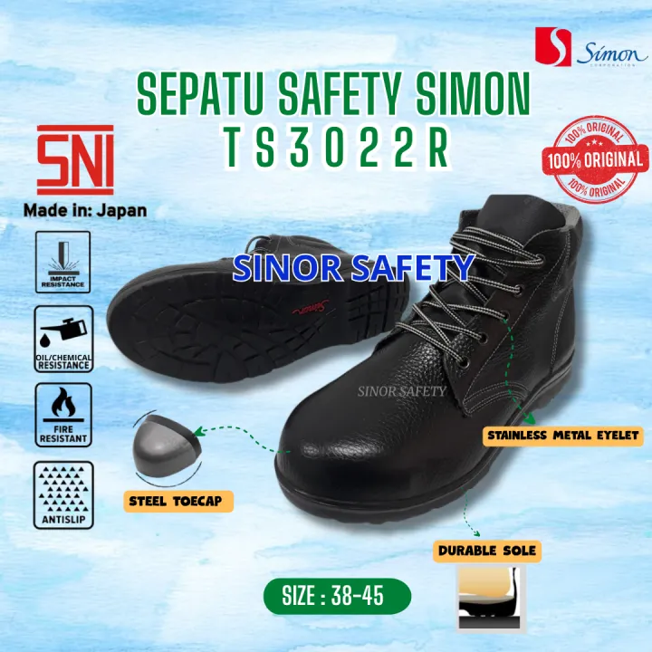 Sepatu Safety SIMON TS3022R Steel Toe Cap Safety Shoes Kulit Sapi ...