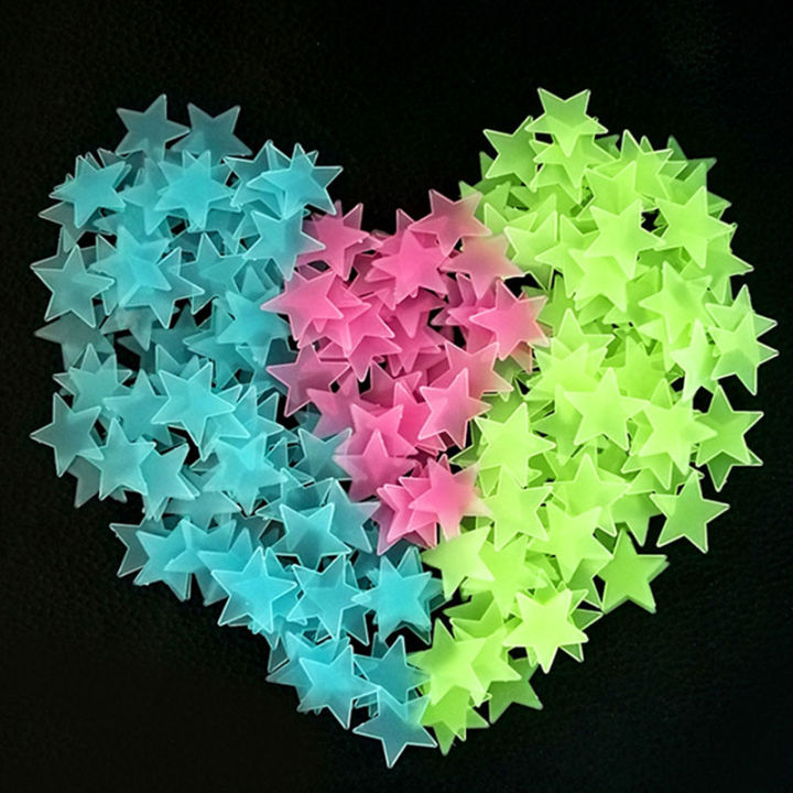1 pack with 100 mixed color 3CM luminous stickers, luminous wall ...