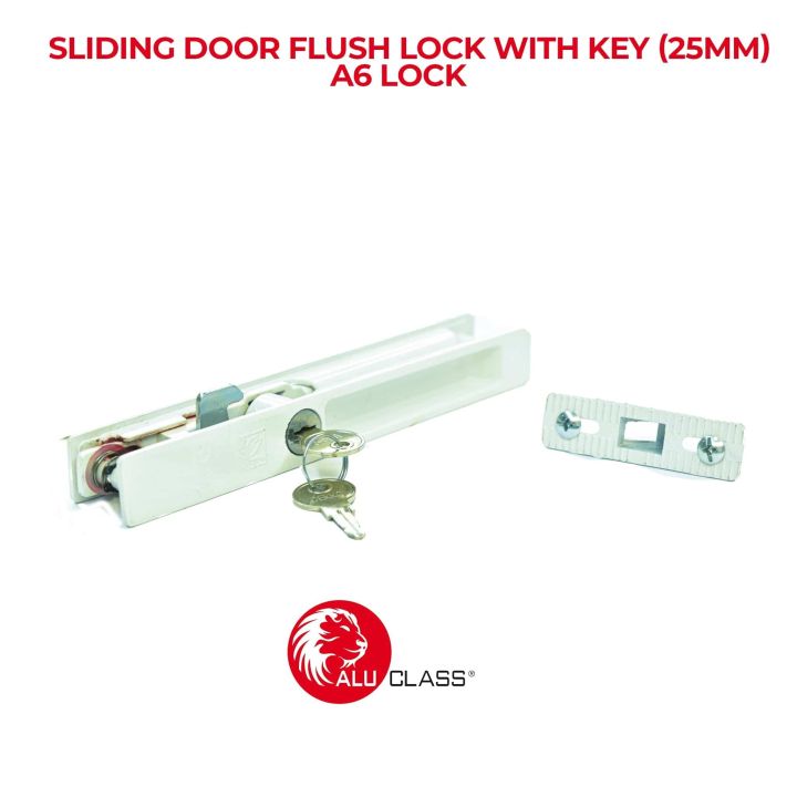 Sliding Door Lock With Key ALUCLASS AA-A6 (WHITE) 25MM | Lazada