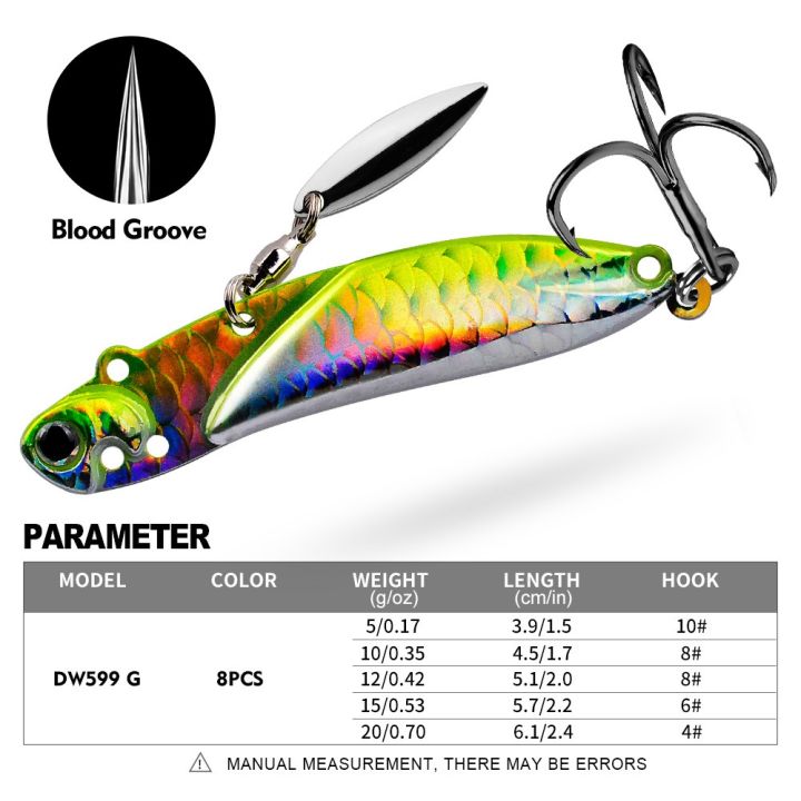 PROBEROS 1PCS Metal Jig Spinner VIB Fishing Lure 5g 10g 12g 15g 20g ...