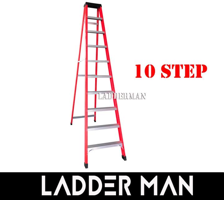 10 STEP FIBERGLASS SINGLE SIDED LADDER | Lazada