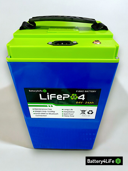 Battery4LiFe High-Capacity LiFePO4 E-Bike Battery Pack 60V-24Ah / 48V ...