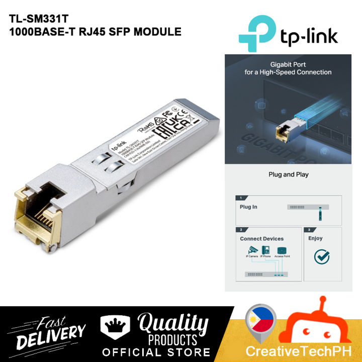TP-Link TL-SM331T 1000BASE-T RJ45 SFP Durable Metal Casing Plug and Play Module | TP Link ...