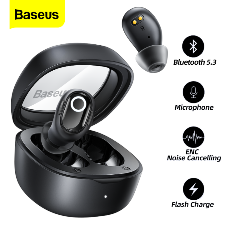 Baseus WM02 TWS Wireless Earphones Bluetooth 5.3 Headphones Mini True ...