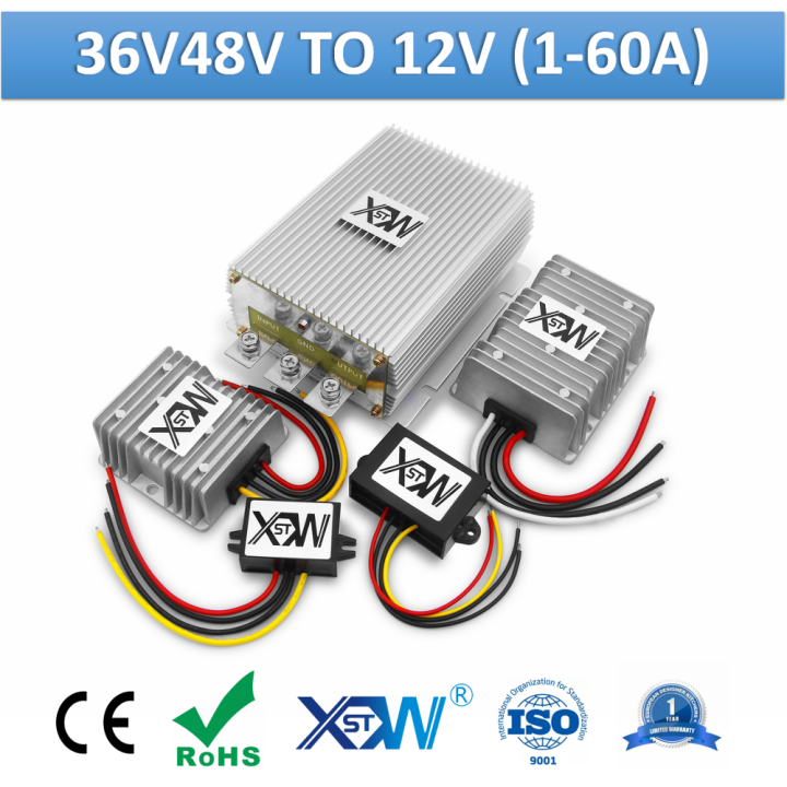 XWST DC DC 36V 48v to 12V 1A to 60A Power Converter Step Down 36 48 ...