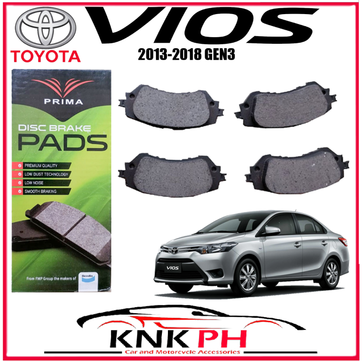 TOYOTA VIOS 2013-2018 GEN3 PDB2261 ORG (Front) BRAKE PAD CAR DISC BRAKE ...