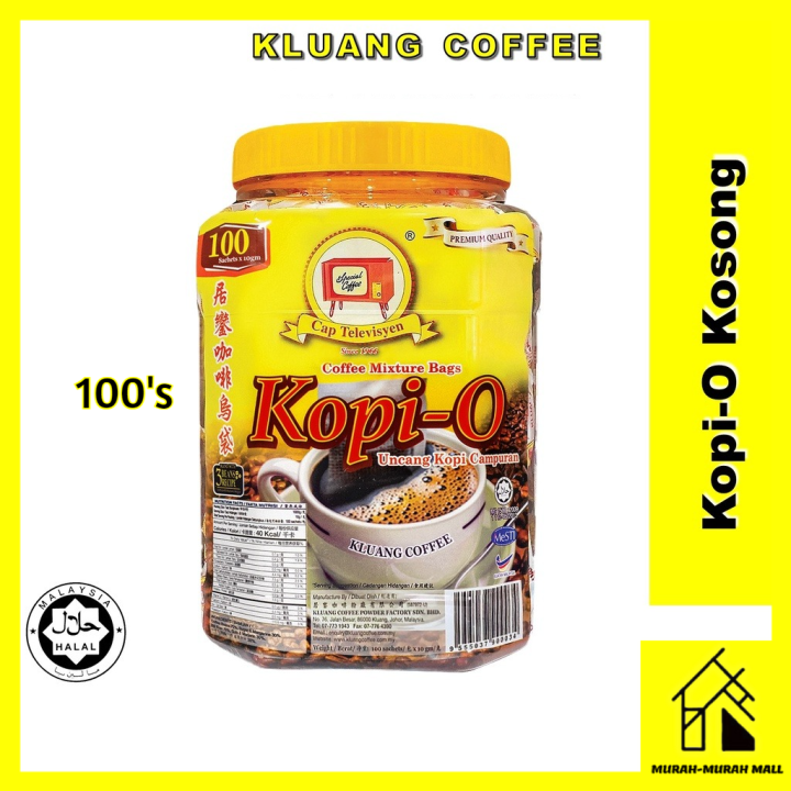 (🇲🇾READY STOCK) Kluang Coffee Cap Televisyen Kopi O Kosong (100 sachets ...