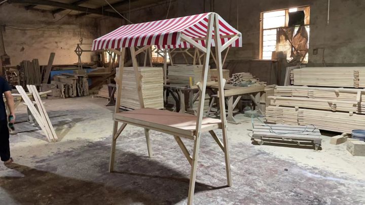 Market stall car outdoor scaffolding stall display rack solid wood ...