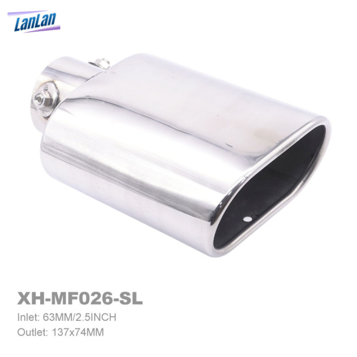 Square Exhaust Tip 2.5 Inch Inlet, Stainless Steel Rectangle Exhaust ...