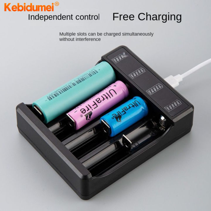Kebidumei Universal Battery Charger With LED Indicator Cable 3.7V Smart ...