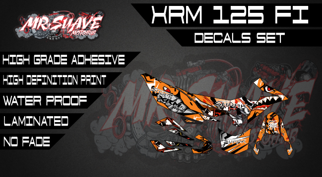 Honda XRM 125 FI Shark Decals Set (Orange) | Lazada PH