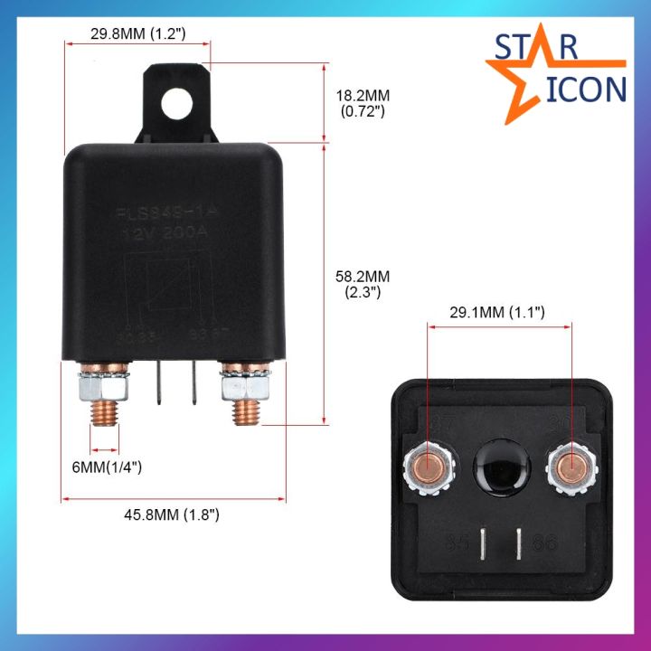 200A High Current Relay Starting relay 12V/24V Power Automotive Heavy ...