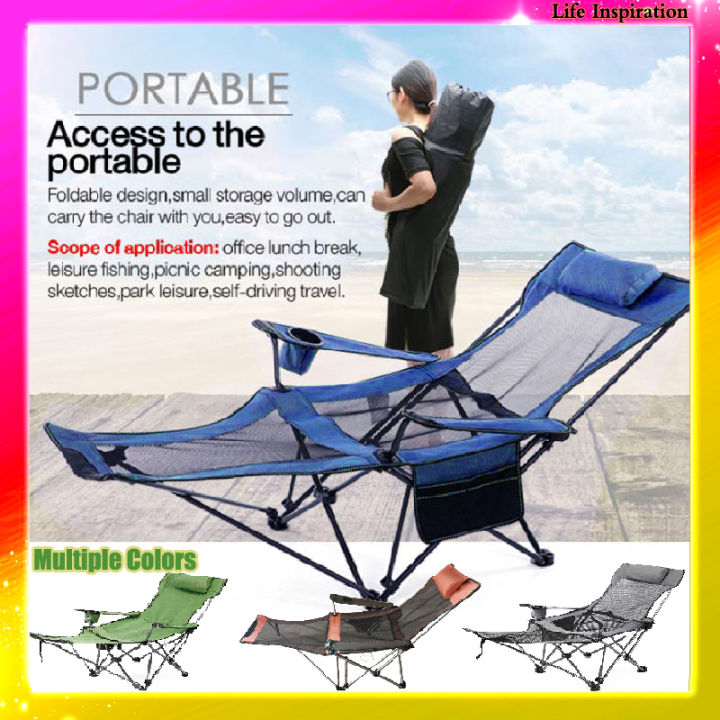 【COD】Outdoor Folding Chair,Bed Fold, Portable Recliner, Recliner, Beach ...