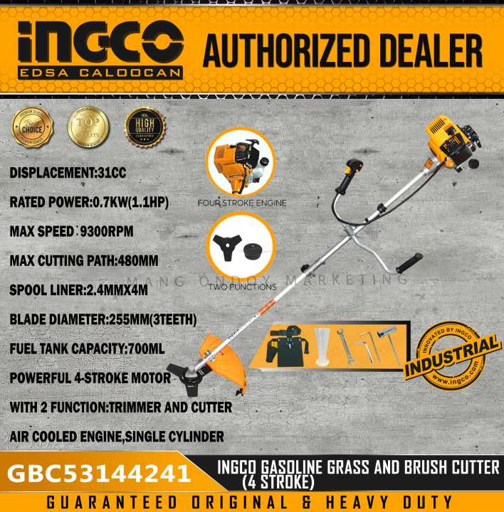 INGCO GASOLINE GRASS AND BRUSH CUTTER (4 stroke) (GBC53144241) | Lazada PH