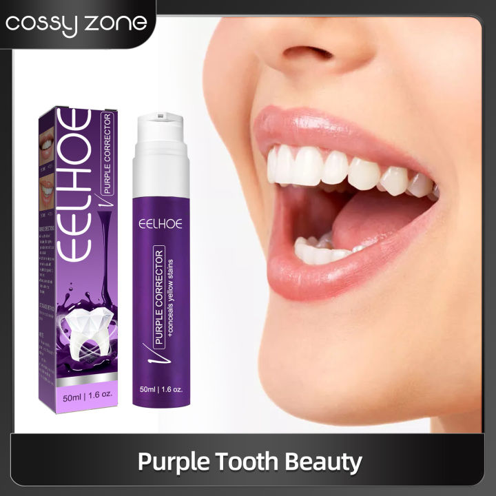 Eelhoe Purple Teeth Whitening Agent Purple Corrector Toothpaste Pemutih Gigi Kuning 50ml ...