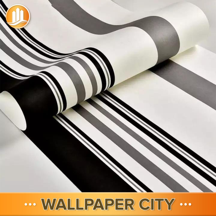 Wallpaper City 10Mx45CM PVC Self Adhesive Black Stripe Design Home ...