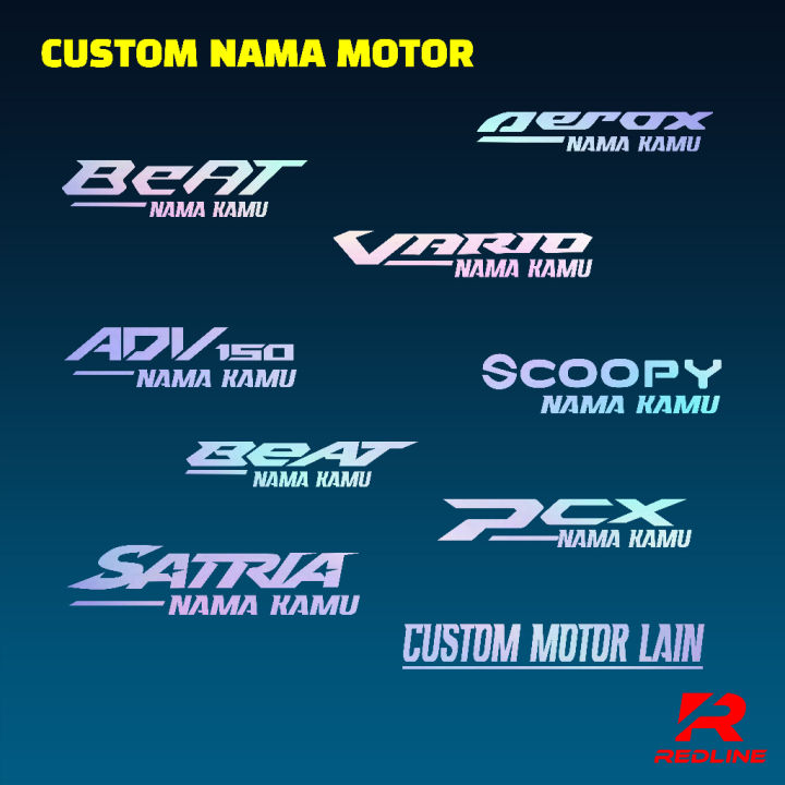 Stiker Custom Nama Motor Vario Beat Aerox Scoopy | Lazada Indonesia