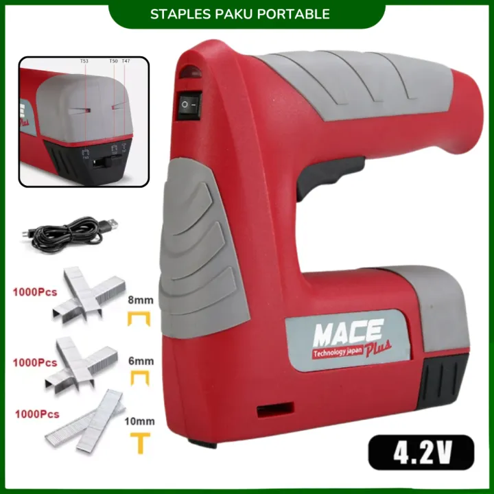 Staples Tembak 2 in 1 Kayu Jok Kulit Cordless Baterai 4.2V | Lazada ...