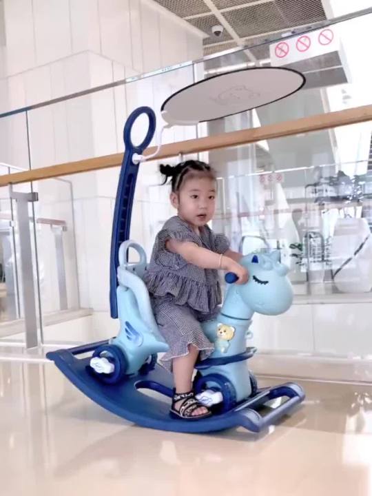 Trojan Children's Rocking Horse Dual-Purpose Baby Rocking Chair Car 1-6 ...