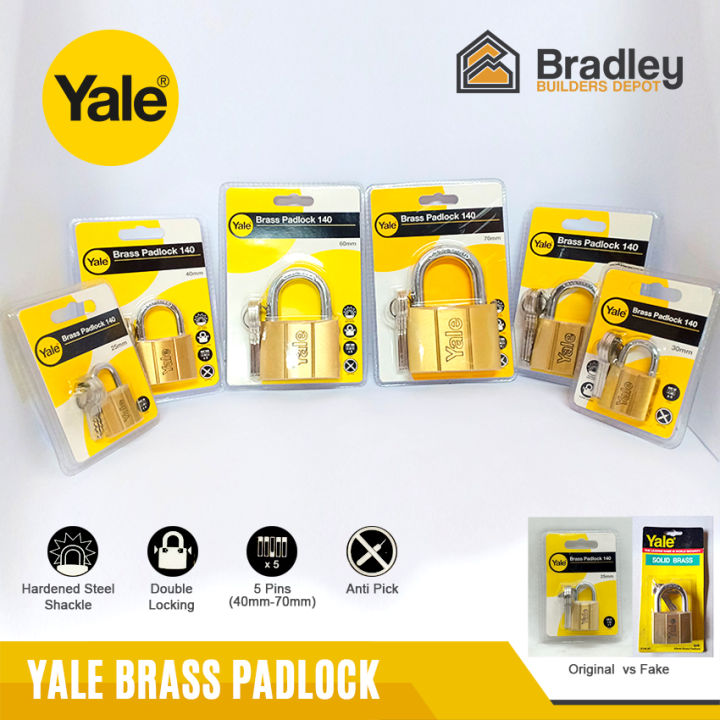 Genuine Yale Brass Padlock (25mm-70mm) Short or Long Shackle | Lazada PH