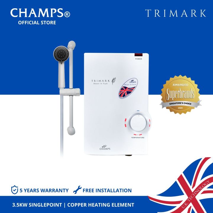 Champs Trimark 3.5 kw Singlepoint Instant Shower Water Heater (Please ...