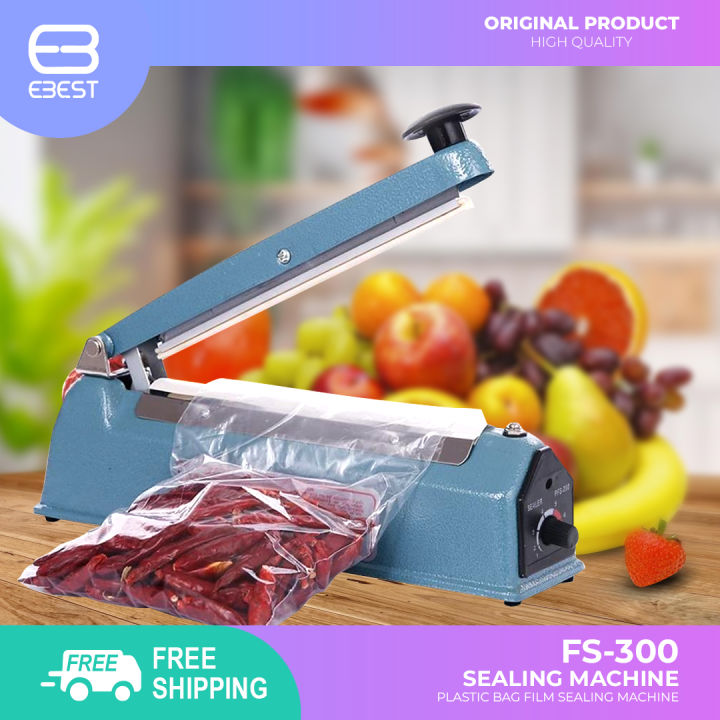 300MM Impulse Sealing Machine FS300 Food Sealer Metal plastic Bag Film ...