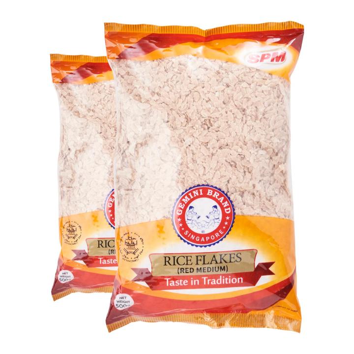 Gemini Brand Brand Brown Red Poha (Brown Red Rice Flakes) 500 X 2 ...