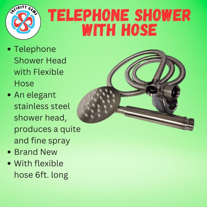SHOWER HEAD TELEPHONE TYPE WITH HOSE | Lazada PH
