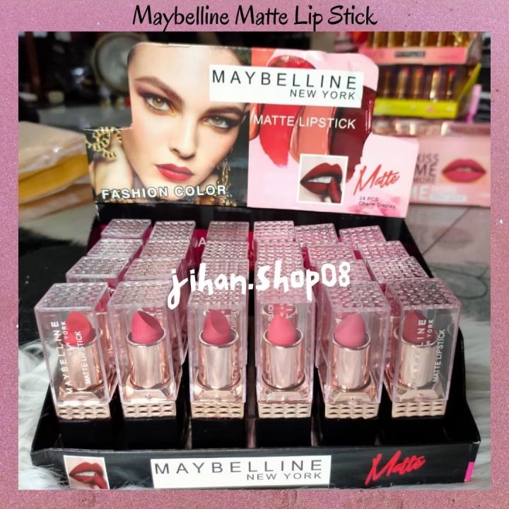 Maybelline Matte Lip Stick 24 pcs / box harga grosir black lipstik ...