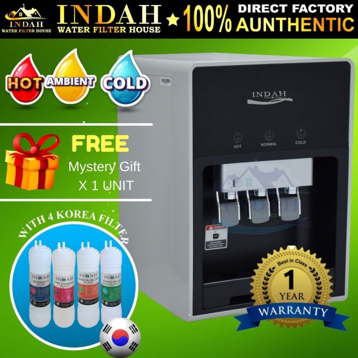 INDAH Water Dispenser Hot Normal Cold Model: X22 Table Top With 4 Korea ...