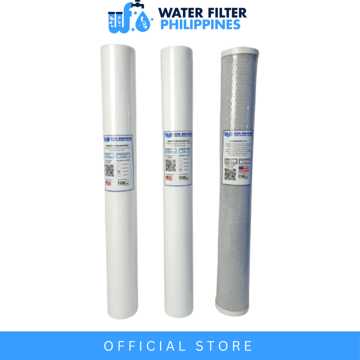 3 Stages Water Filter Replacement Basic Set Up 20" Slim Type with 2 ...