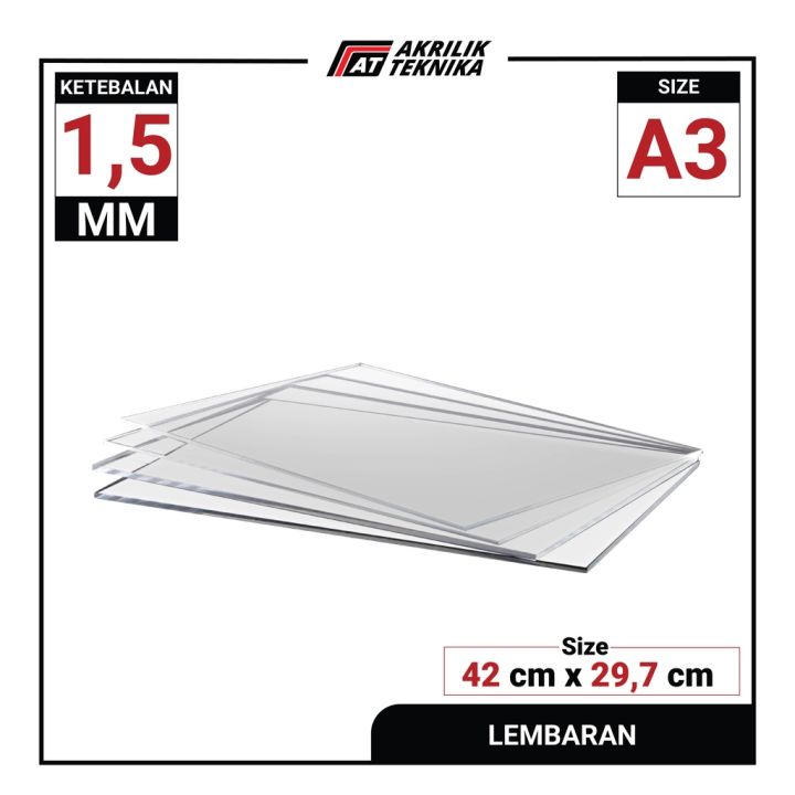 AKRILIK / ACRYLIC SHEET / LEMBARAN BENING POLOS A3 1.5MM | Lazada Indonesia