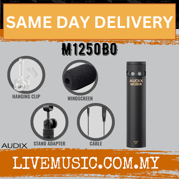 Audix M1250BO Miniaturized Condenser Microphone Omnidirectional - Black ...