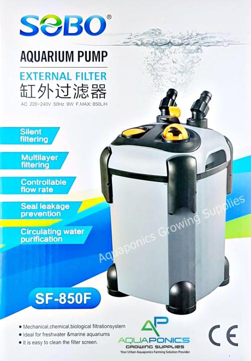 SOBO Canister External Filter with Aquarium Pump 850L/Hr 9watt SF-850F ...