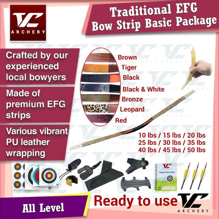 V Club Archery Handmade Traditional Bow Set - Basic Package - EFG - Set ...