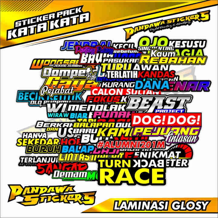 STIKER PACK KATA KATA RACING / STIKER RACING TERBARU / STIKER MOTOR ...