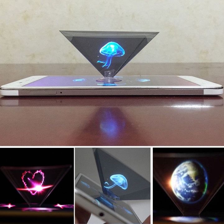 Smart Phone 3D Holographic Hologram Display Pyramid Projector Video ...