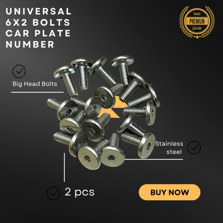 Car / Motorcycles Plate Number Screw Bolts Universal 6 x 20 Stainless ...