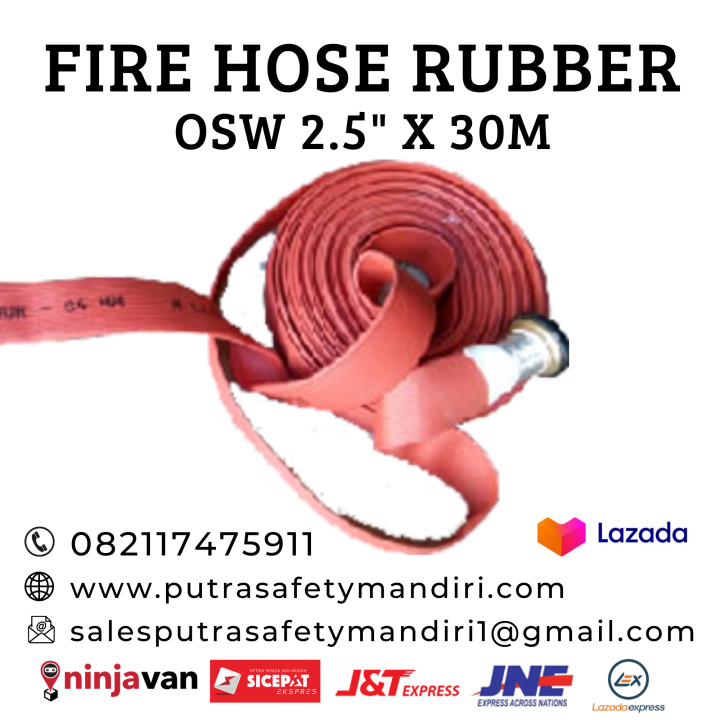 FIRE HOSE HYDRANT RUBBER OSW SYNTEX 2.5 INCH 30 METER SELANG MERAH ...