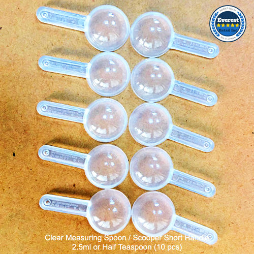 Clear Measuring Spoon / Scooper Short or Long Handle (10 pcs) (Choose ...