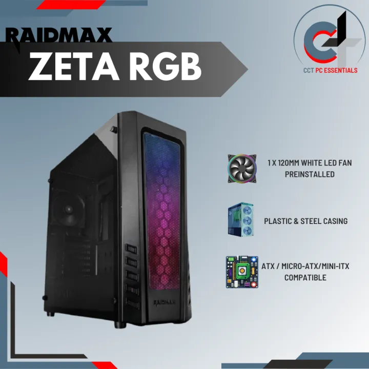 RAIDMAX Zeta Series Zeta B04 | Black Steel / Plastic / Tempered Glass ...