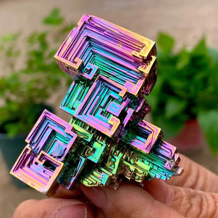 Natural Bismuth Tower Metal Mineral Crystal Tower Point Pyramid Stones ...
